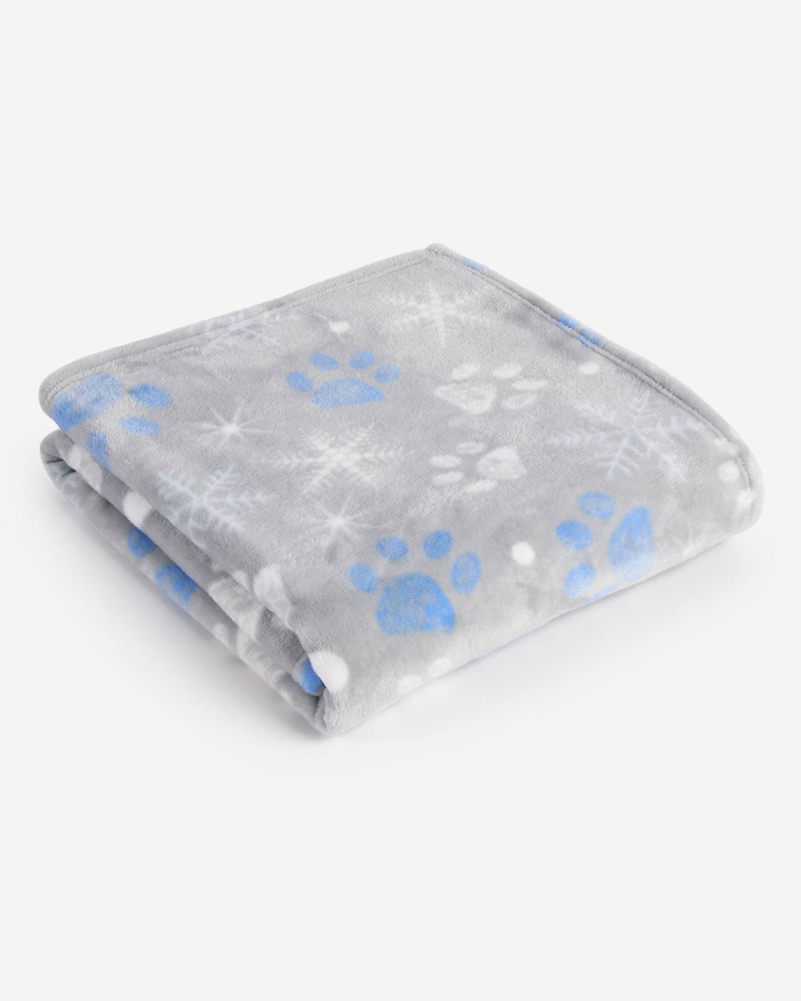 Grey Snowflake Paw Print Luxury Throw Blanket | Legacy & Main | The ...