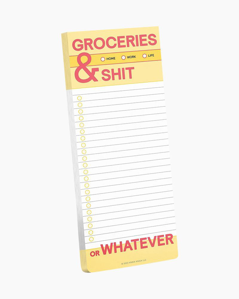 Groceries and Shit Make-a-List Pad | Hachette Book Group | The Paper Store