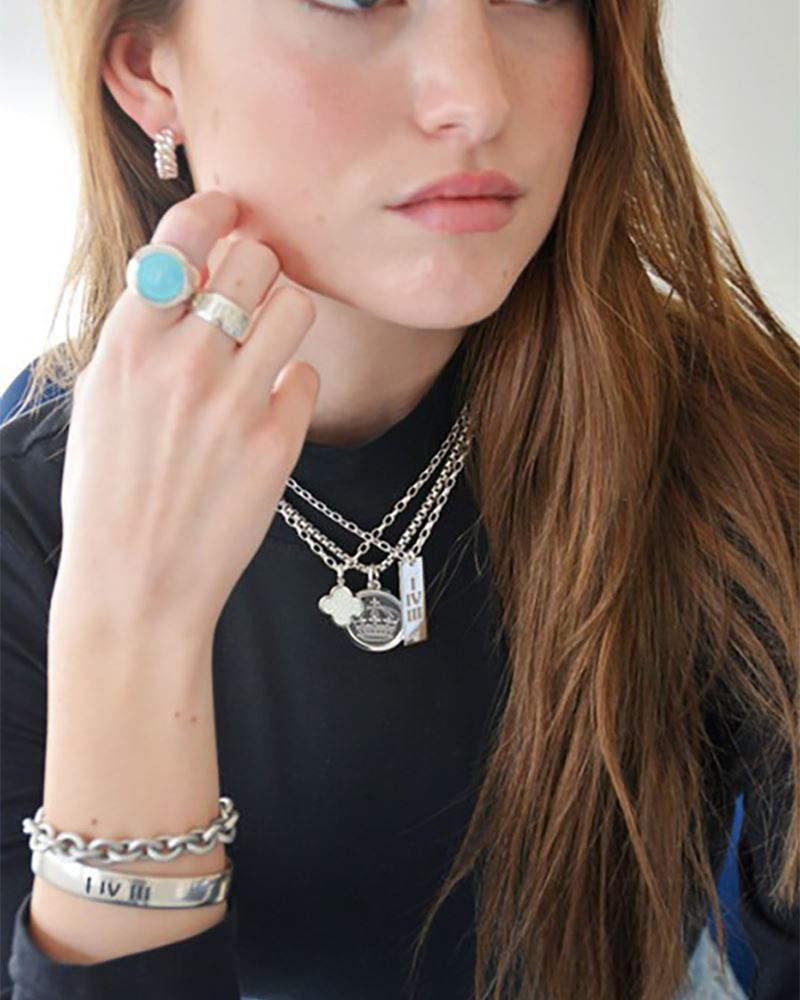 Sterling Silver Palmer Clover Pendant in White | Colby Davis Of Boston ...