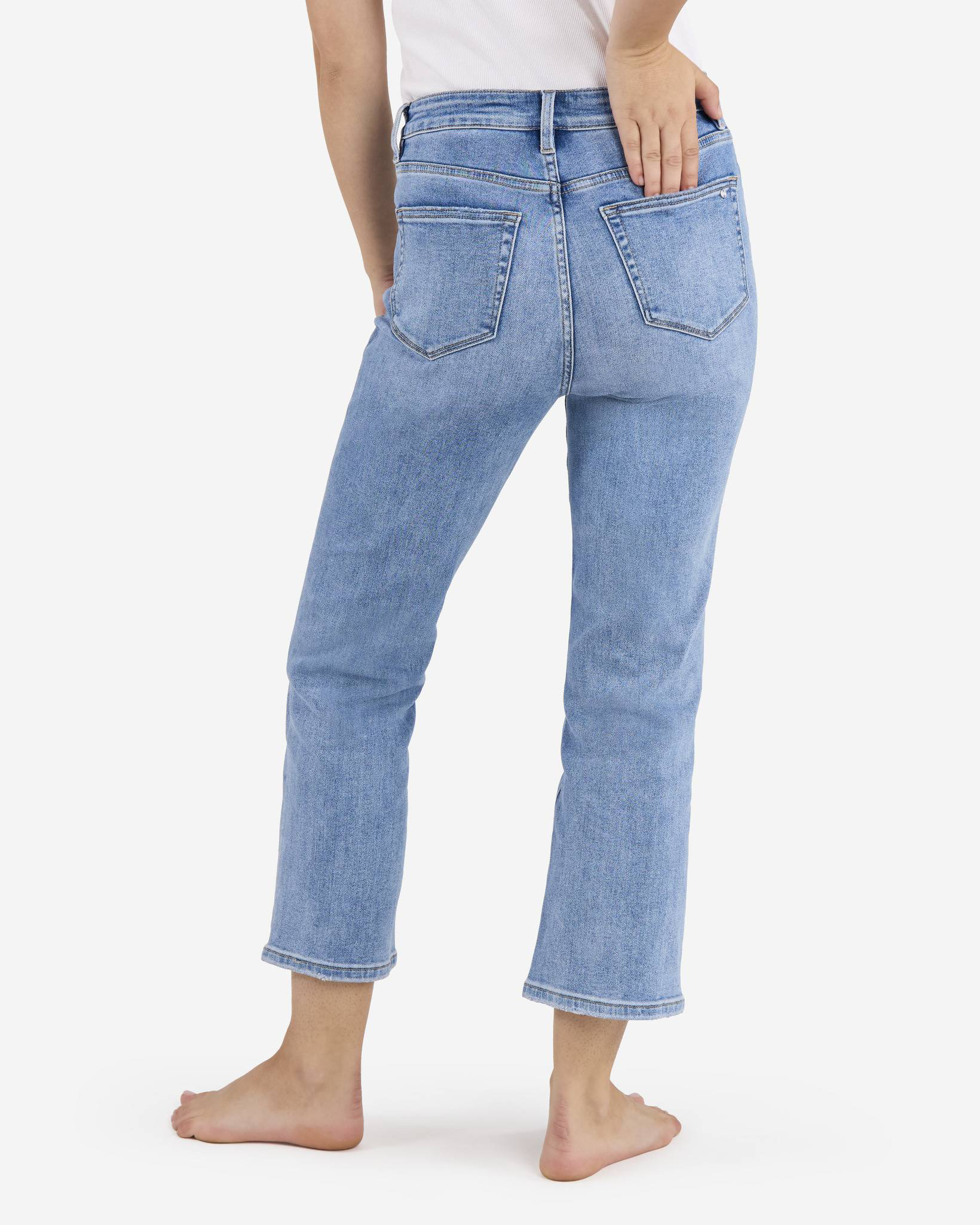 Straight Leg Loose Fit Super High Rise Jeans in Light Wash | Mica Denim ...