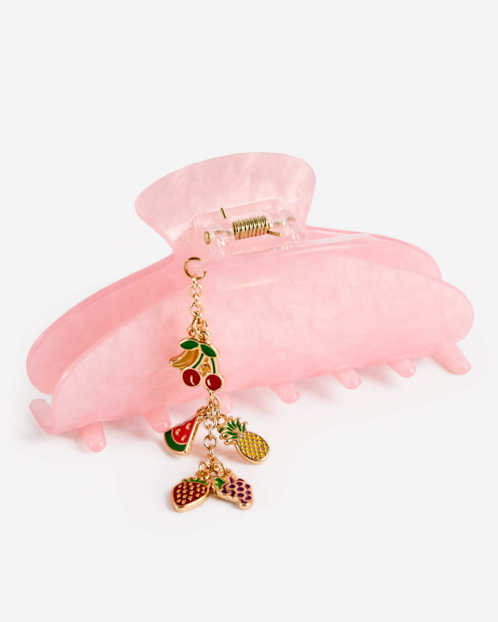Fruit Charms Half Moon Hair Claw Clip in Pink | Never Better | The ...