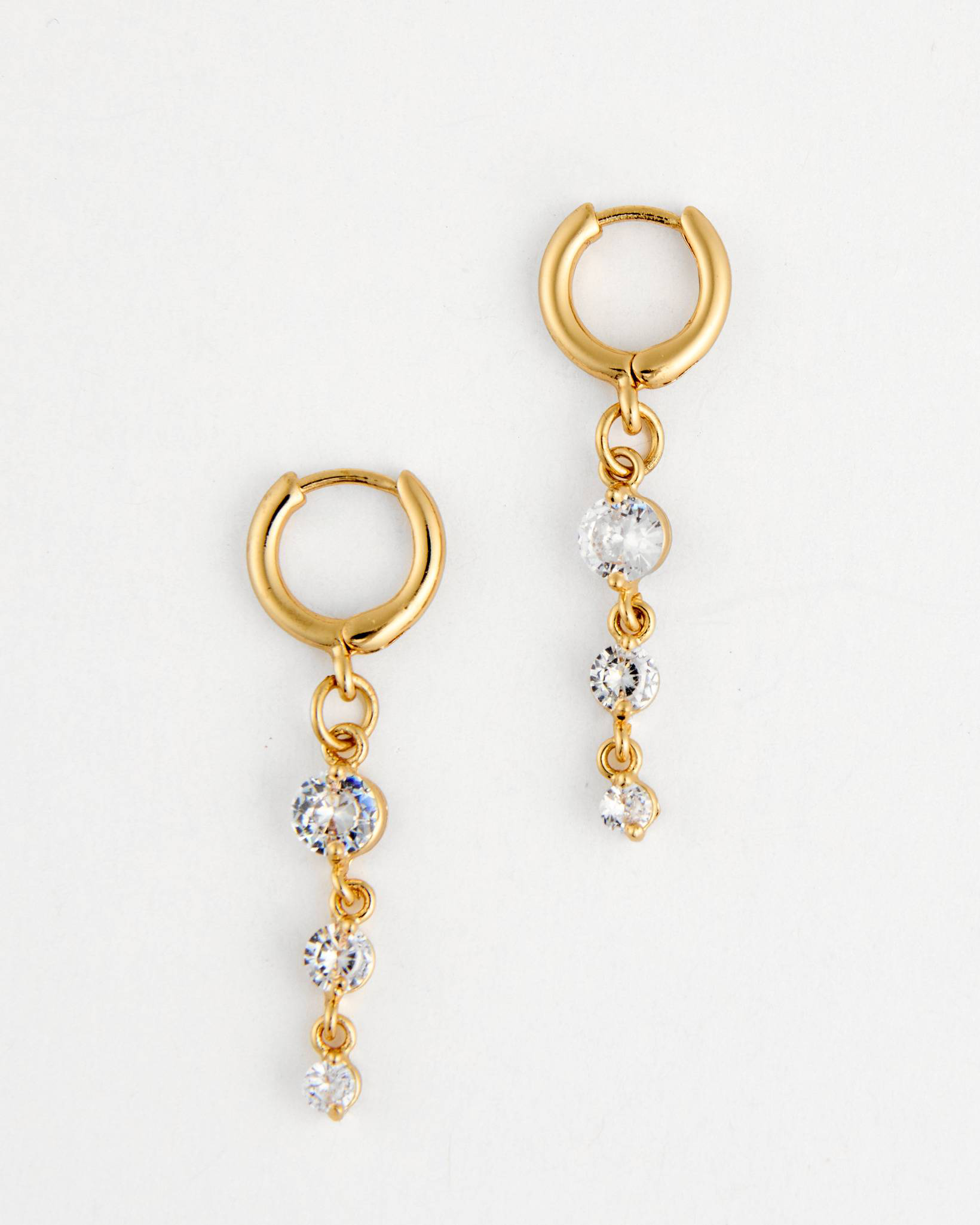Crystal Drop Hoop Earrings in Gold | Uncharted Threads | The Paper Store