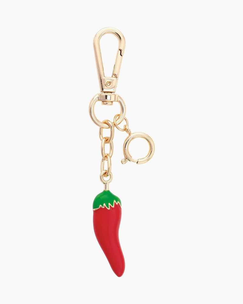 Chili Pepper Enamel Bag Charm in Gold | Canvas Style | The Paper Store