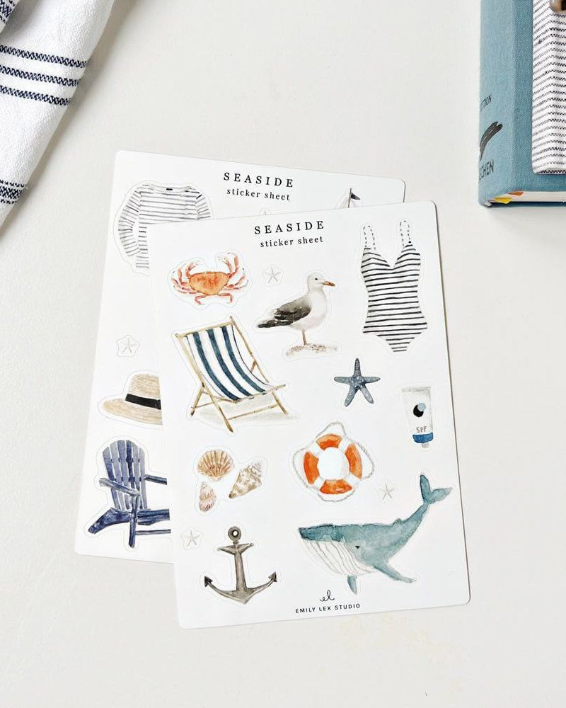 Seaside Sticker Sheets | EMILY LEX STUDIO | The Paper Store