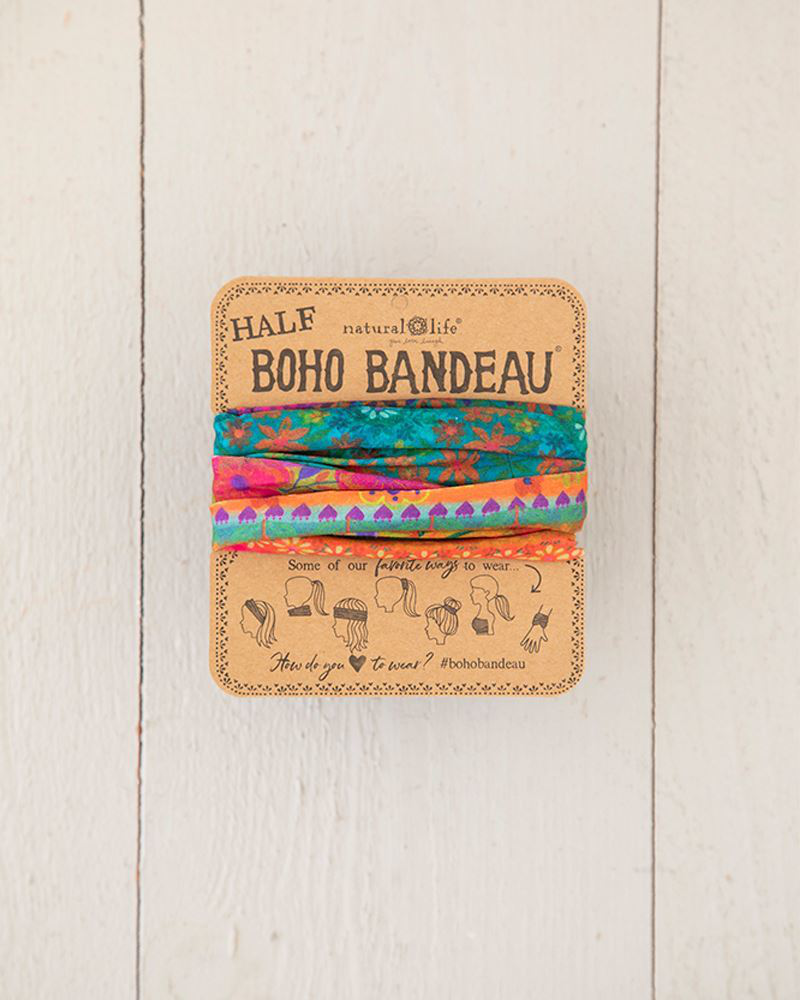 Bright Border Half Boho Bandeau® Headband | Natural Life | The Paper Store