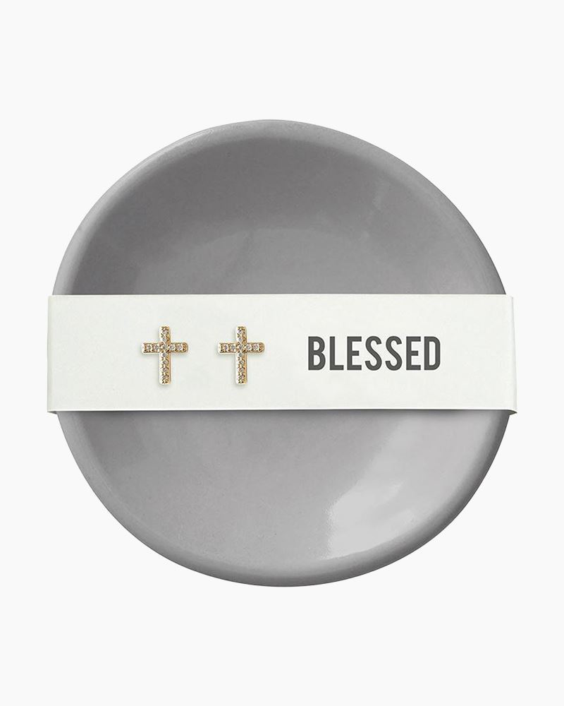 Blessed Stud Earrings and Ring Dish Set | Creative Brands | The Paper Store